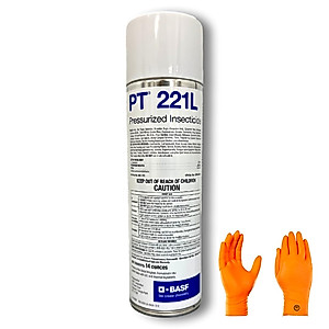 PT 221L Pressurized Insecticide - Powerful and Versatile Insecticide Spray for Complete Pest Control - with USA Supply Protective Gloves