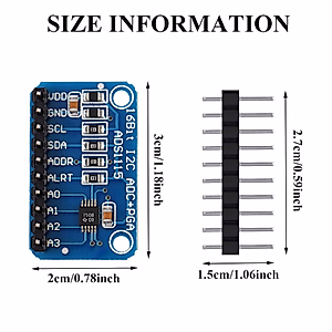 Weewooday 6 Pieces ADS1115 Analog-to-Digital Converter 16 Bit ADC 4 Channel Module Converter with Programmable Gain Amplifier ADC Converter Development Compatible with Arduino/Raspberry Pi