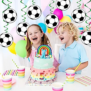 30 Pcs Soccer Ball Hanging Swirls Soccer Party Decorations Soccer Garland Soccer Party Supplies for Boys Kids Birthday Baby Shower Sports Themed Party Decoration