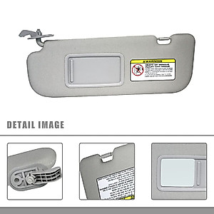 Left Driver Side Sun Visor Replacement for Hyundai Elantra 2011 2012 2013 2014 Avante MD Replaces # 852103X000TX (Grey)