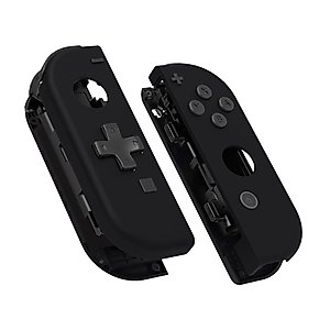 eXtremeRate Soft Touch Black Joycon Handheld Controller Housing (D-Pad Version) with Full Set Buttons, DIY Replacement Shell Case for Nintendo Switch & Switch Oled Joy-Con – Console Shell NOT Included