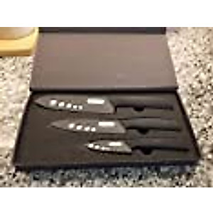 SENDAIST Set of 3 Sharp Ceramic Kitchen Knives With Anti-slip handle & sheath – 6” Chef Knife, 5” Utility Knife and 3'' Fruit Knife