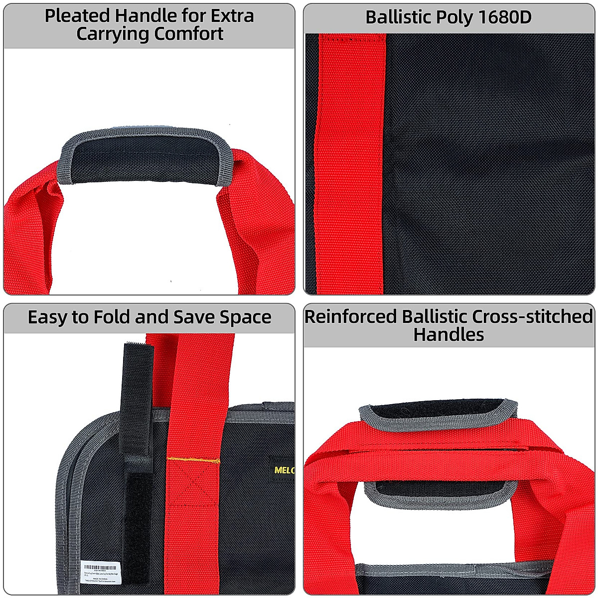 MeloTough Firewood Log Carrier Ballistic Log Tote Bag,Super Stronger Than Canvas Firewood Carrier Log Tote Bag