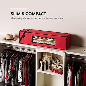 ZOBER Wrapping Paper Storage Containers - 40 Inch Gift Wrapping Organizer Storage - Fits 20 Standard Rolls of Wrapping Paper - Breathable Fabric, Waterproof