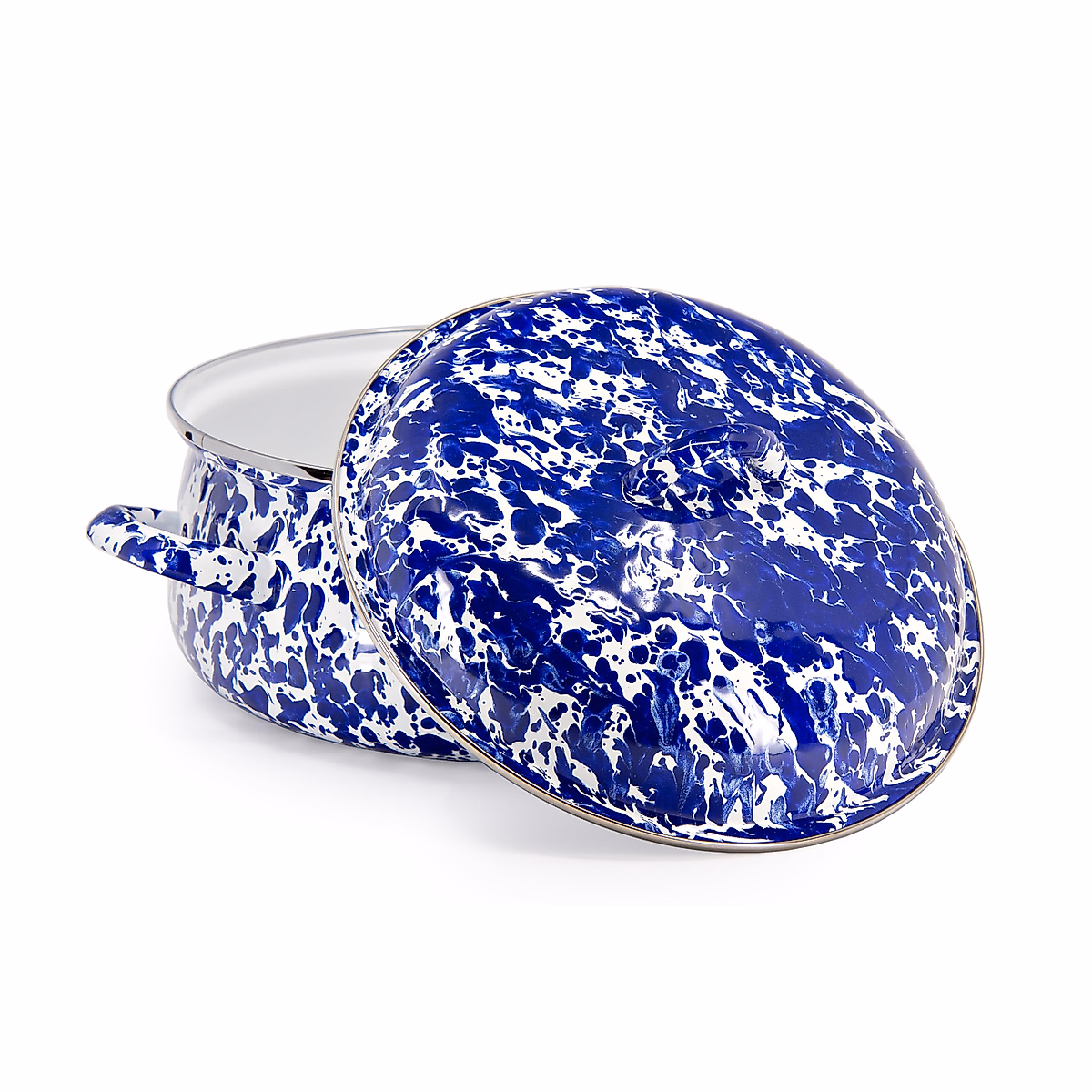 Golden Rabbit Enamelware - 4qt Dutch Oven (Cobalt Swirl)