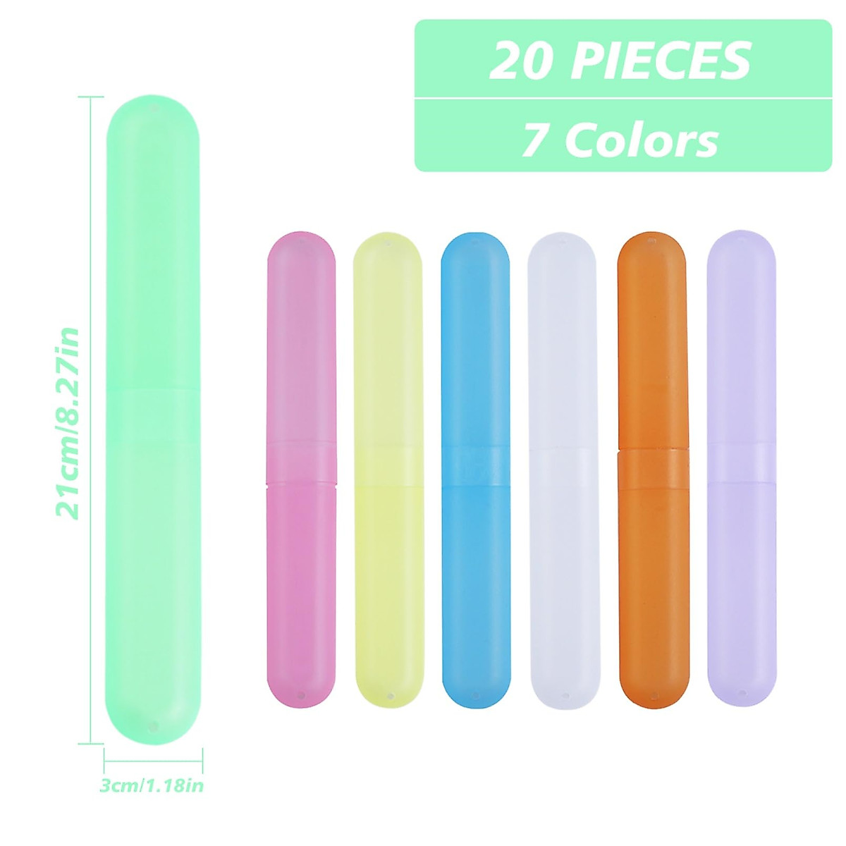 20PCS Toothbrush Case Set,Portable Breathable Toothbrush Holder,Dust-proof Toothbrush Box Storage,Plastic Toothbrush Container Travel Toothbrush Mixed Color,Daily and Travel Use