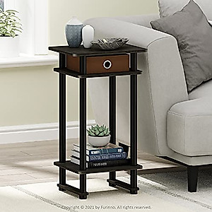 Furinno 17017 Turn-N-Tube End Table, 1-Pack, Espresso