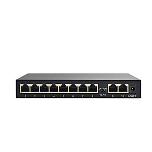 KuWFi Gigabit Ethernet Network Switch 10/100/1000Mbps 10 Port RJ45 LAN Hub Desktop Fast Ethernet Switch for Office Dormitories Home