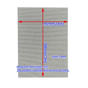 Meter Star Heat-resistant Ceramic Plate Heat Storage Tablets, Barbecue Oven Square Honeycomb Ceramic Plate,Size 7.8in*5.59in*0.551in