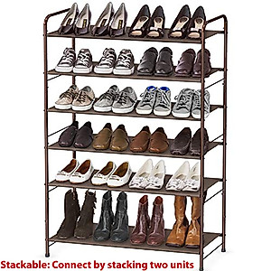 Simple Houseware 3-Tier Shoe Rack Storage Organizer 12-Pair / 20-Pair, Bronze