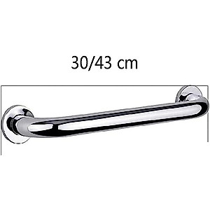 Grab Bars for Elderly, Accessible Toilet Handrails, No-Slip Balance Handle Bathtub Support Grab Rails Stainless Steel Kitchen Stairway Handrail-Mirror Bright||43cm