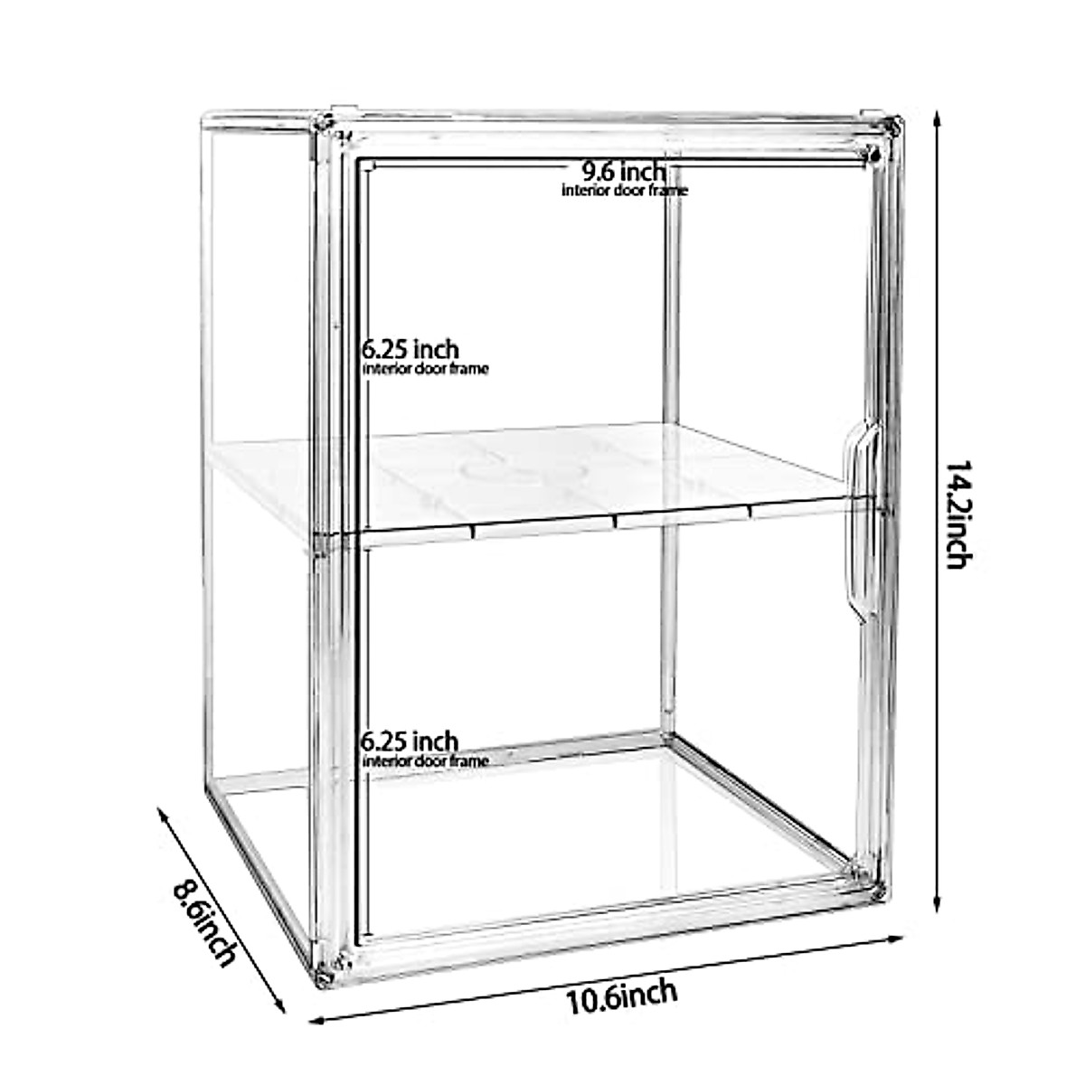 Cutora Clear Handbag Display Case for Closet, Large 2 Layers Plastic Acrylic Purse Storage Organizers, Anti Dust Luxury Stackable Bag Container Box with Magnetic Door for Clutch Cosmetics Makeup