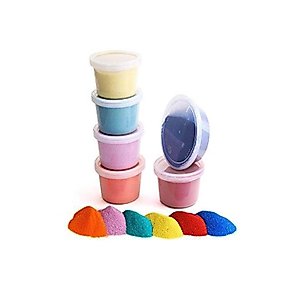 Hygloss 6 Colored Pack Craft Sand, Assorted 6 per Set
