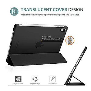 ProCase Smart Case for iPad Pro 12.9" 2018 3rd Gen, Slim Lightweight Trifold Stand Smart Cover with Translucent Frosted Back Protective Case for iPad Pro 12.9 Inch 3rd Gen 2018 Release –Black