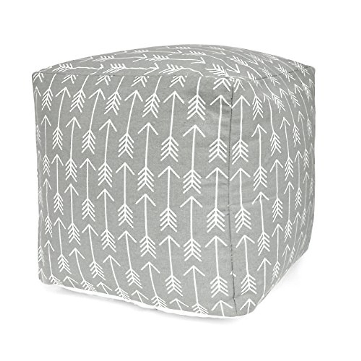 Urban Lifestyle Arrow Square Pouf Ottoman, Gray
