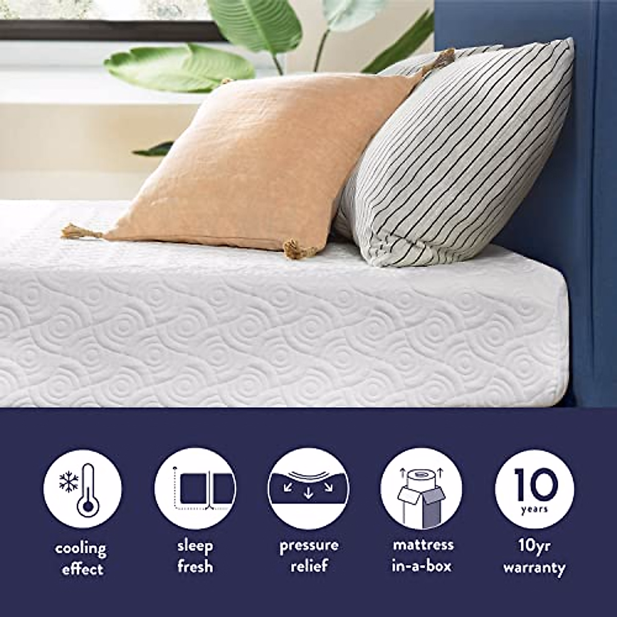 Best Price Mattress 9 Inch Signature Gel Memory Foam Mattress, Cooling Gel Infusion, Queen White