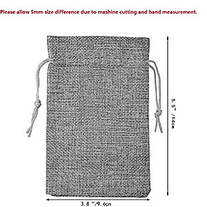 Tayfremn 45pcs Burlap Drawstring Bags Burlap Favor Bags Small Gray Burlap Bags, Burlap Party Favor Bags Drawstring Jewelry Pouch Treat Bags Craft Bags for Wedding Party Birthday Christmas DIY Craft