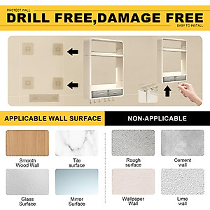 Oroonoko 2 Tier Plastic Bathroom Shelf Wall Mounted,Adhesive Shower Caddy Storage with 2 Drawers and 6 Hooks for Bathroom Kitchen Refrigerator (2 Tiers with Draws)