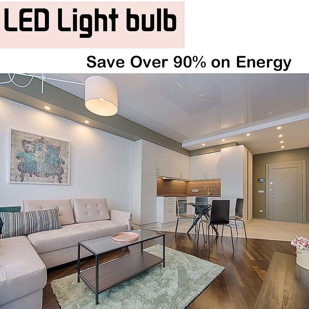 Geminilite GU10 LED Bulbs Non-Dimmable, 3000K Warm Light Replacement for Recessed Track Lighting, 5W GU10 Bulb with 38° Spotlight for Kitchen, Range Hood, Living Room, 6 Pack 120V