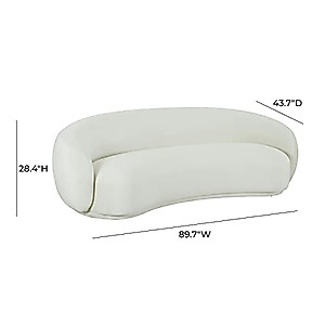 TOV Furniture Kendall 28.4" H Modern Velvet Upholstered/Wood Sofa in Cream