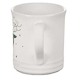 Le Creuset Stoneware Noel Collection Reindeer Face Mug, White w/Applique, 14 oz.