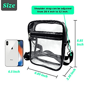 Inzllo Clear Bag Stadium Approved, Clear Crossbody Bag See Through Handbag Stadium Approved for Concerts, Festivals, Sports Events