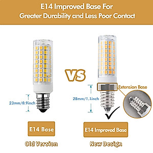 E14 LED Bulb 7W 120V European Light Bulbs Equivalent 75W Incandescent Bulb, Dimmable E14 Base for Cooker Hood Bulbs Turkish lamp Bulb, E14 Socket Light Bulb Warm White 3000K (2 Pack)