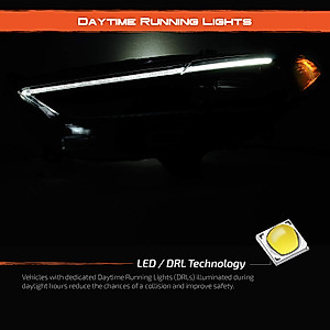 AKKON - For 2013-2016 Ford Fusion LED DRL Chrome Bezel Dual Projector Headlight Switchback Signal Lamp Assembly Left + Right