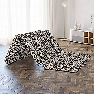 Ambesonne Dog Lover Foldable Mattress, Canine Breeds Love, 78.7" x 47.2", Multicolor