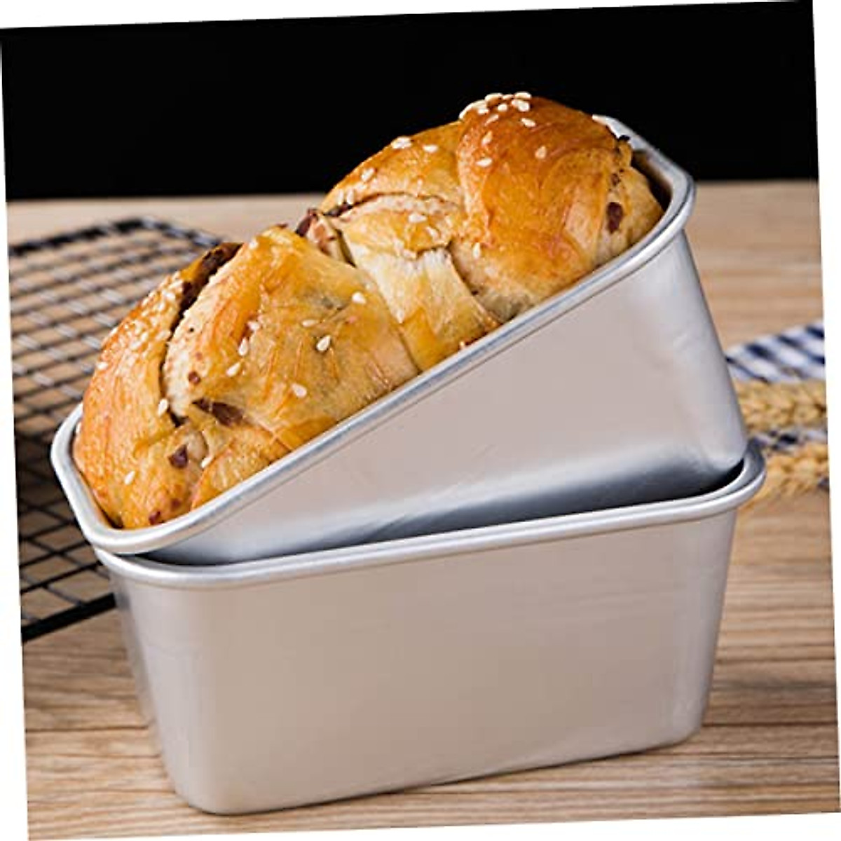 Cabilock Hamburger Buns Pizza Oven 1pc Toast Mold Jelly Donuts Nonstick Bread Box Household Toasting Box Non Stick Pan Aluminum Alloy Silver Household Hamburger Bun Cheesecake