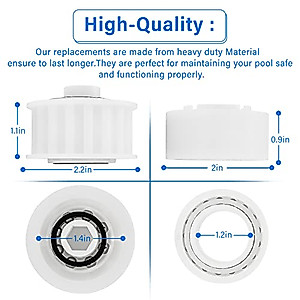 Guide Wheels 4 Pack with 2 Pack Pulley Gears Replacement Parts 3884997-R6 Compatible with Maytronics Dolphin,Nautilus CC Plus Fits M200/M400/M500 &Dx3/Dx4/Dx6 Premier Pool Cleaner Accessories