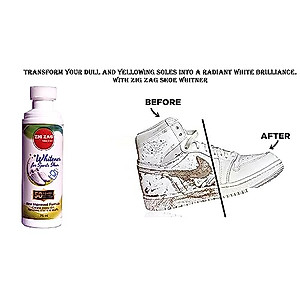 ZIG ZAG Instant Shoe Whitner for Sport Shoes,Sneakers and more Includes Sponge Applicator Easy-to-use Lid Brush Whitener Pack of 3