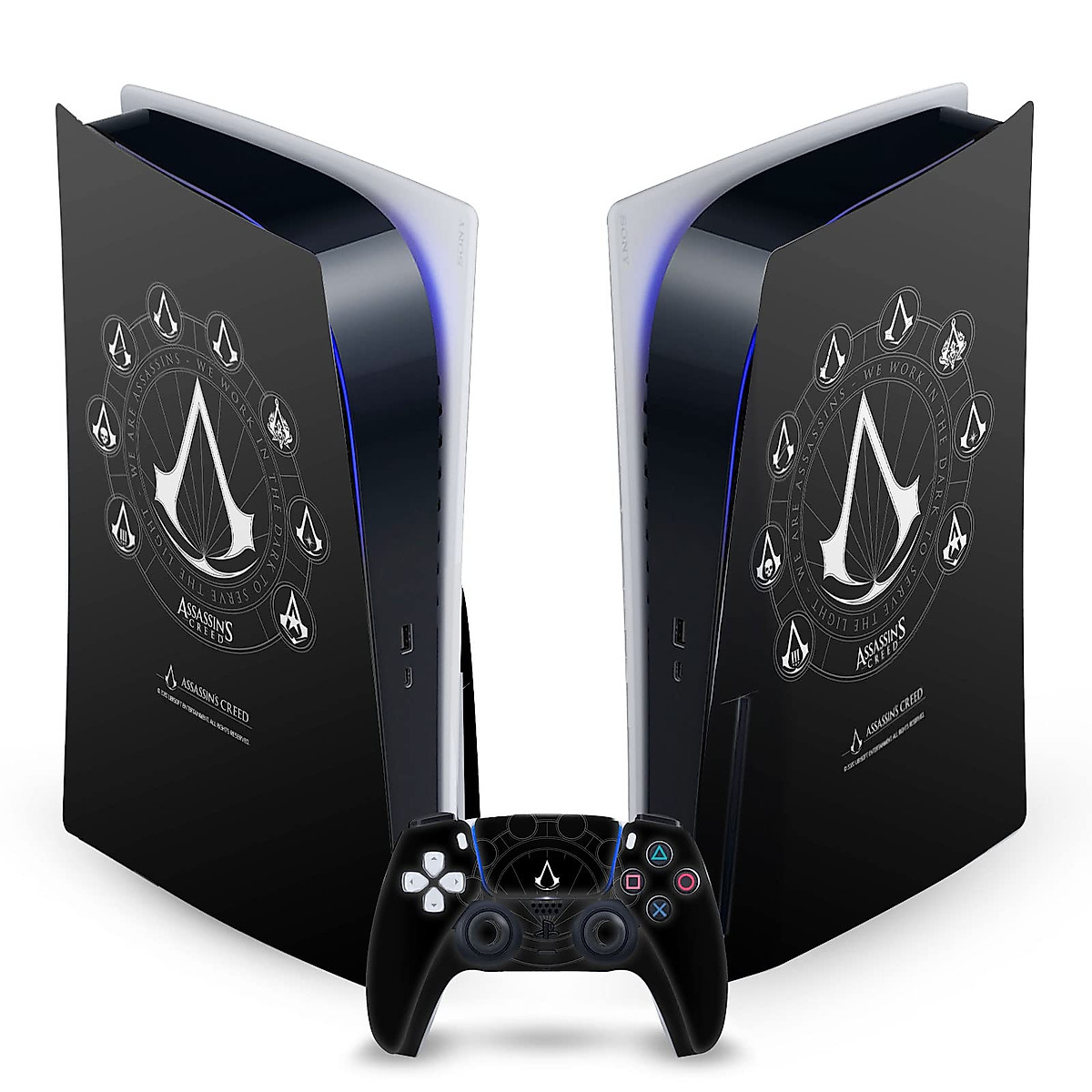 Head Case Designs Officially Licensed Assassin's Creed Crests Legacy Logo Vinyl Faceplate Sticker Gaming Skin Decal Compatible With Sony PlayStation 5 PS5 Disc Edition Console & DualSense Controller