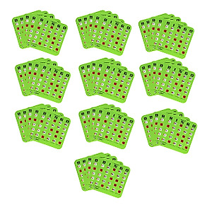 Regal Bingo Finger-Tip Shutter Bingo Cards with Sliding Windows - 50 Bingo Shutter Cards - Ideal for Family Fun Night - No Chips & Daubers Needed - Green