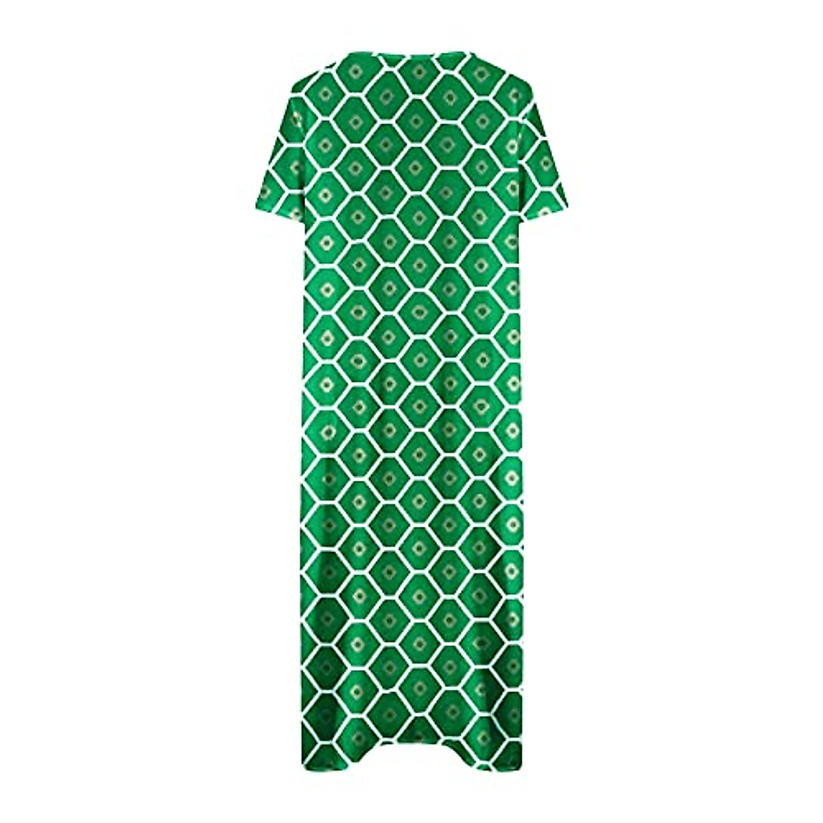 Womens Dresses 2023 Summer Casual Loose Sundress Long Dress Boho Plus Size Beach Pockets Dress Ladies Business Vintage Romper Dresses Cruise Outfits Party A Line Dress(E Green,XX-Large)