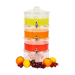 Mind Reader Drink Parties, Beverage Tower Dispenser Punch, Sangria, Ice Bucket, Acrylic, 9" L x9 W x20 H, 9"L x 9"W x 20"H, Clear