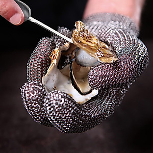 6 Pieces Oyster Shucking Knife Kitchen Oyster Knife Oyster Shucker Clam Knife Stainless Steel Oyster Opener Tool Seafood Tools Seafood Opener with Non Slip Handle for Home Restaurant(Black)