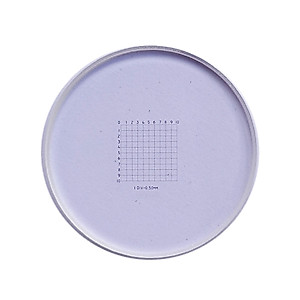0.5 mm Net Shaped Microscope Eyepiece Micrometer net Shaped Eyepiece Ruler Slides Measuring Microscope Micrometer Calibration for Microscope Stage Eyepiece Objective Lens Diameter 19mm
