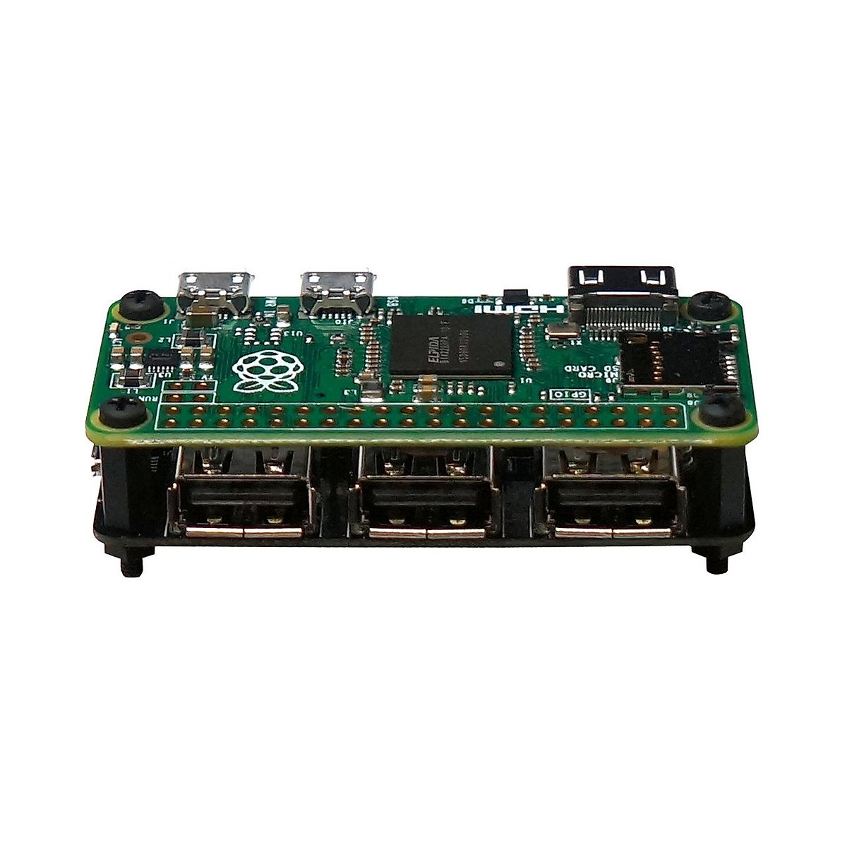 MakerSpot 4-Port Stackable USB Hub HAT for Raspberry Pi Zero V1.3 (with Camera Connector) and Pi Zero W /2W (with Bluetooth & WiFi)