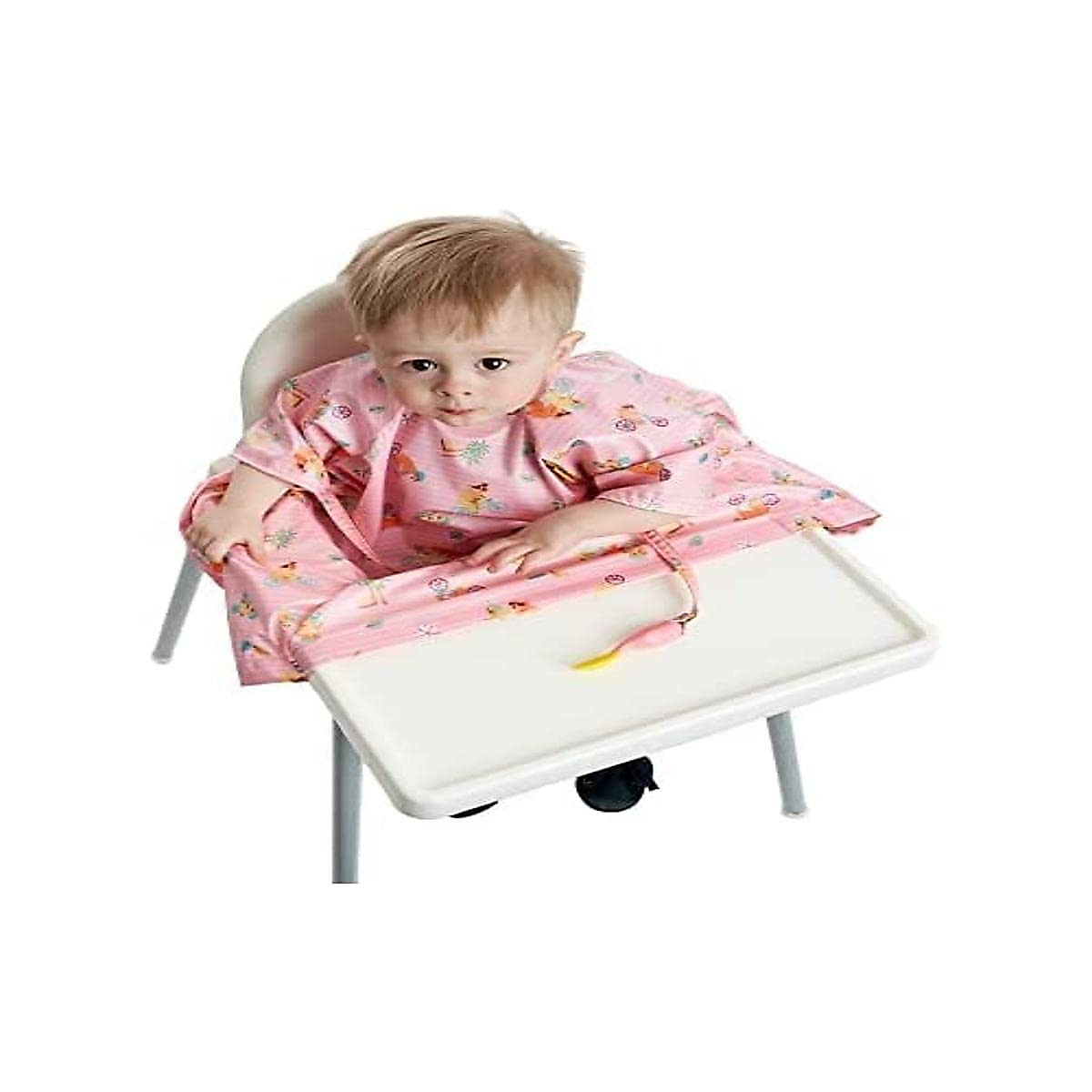 BIBaDO - Short Sleeve Baby Bibs - Babies & Toddlers 6-36 Months - Coverall Baby Led Weaning Bib - Easy Wipe, Soft, Waterproof