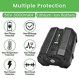 eJiasu 56V Replacement Battery 5.0 Ah for EGO Battery - for EGO Lawn Mower Battery- for EGO Leaf Blower Battery Compatible with 56 V Power Battery for Weed Trimmer Chainsaw