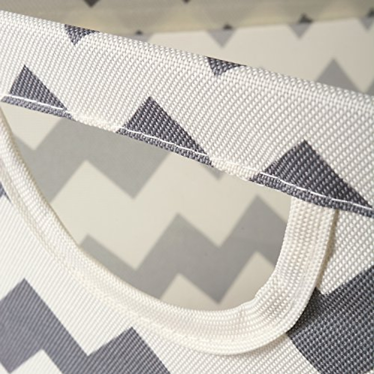 DII Collapsible Polyester Storage Bin, Trapezoid Chevron, Gray, Medium