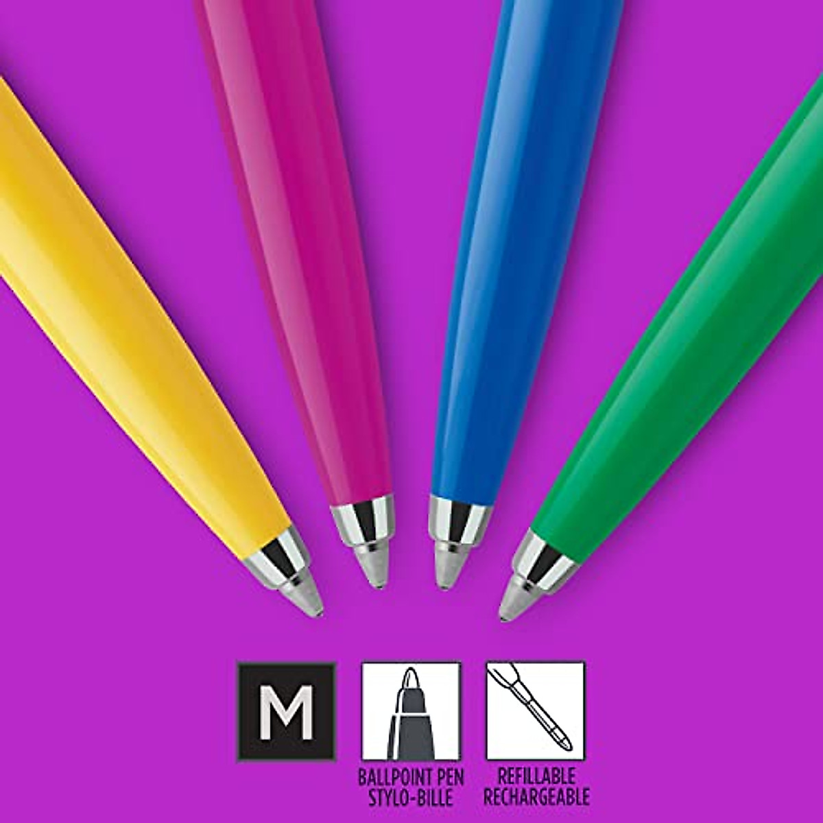 Parker Jotter Originals Ballpoint Pen Collection, Medium Point, Black Ink, 4 Count