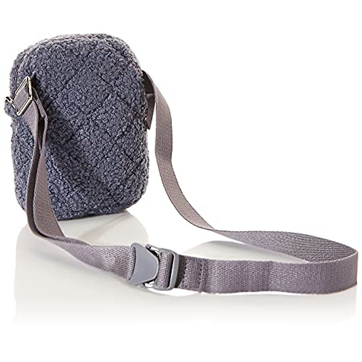 Vera Bradley Women's Teddy Fleece Sherpa RFID Small Convertible Crossbody Purse, Thunder Blue, One Size