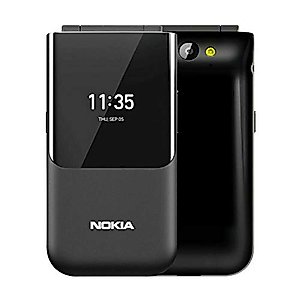 Nokia 2720, 2.8" (TA-1170) 4GB, Dual SIM, Flip Phone, GSM Unlocked, International Version, No Warranty - Black