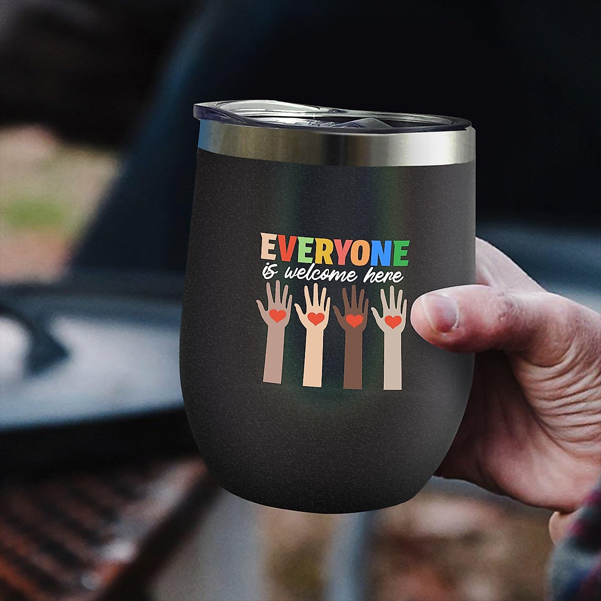 liabiliies Coffee Tumbler Everyone is Welcome Here Tumbler with Lid and Straw Insulated Tumbler Stainless Steel Tumblers