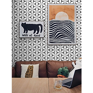 Heroad Wall Paper Peel and Stick Modern Black and White Wallpaper Peel and Stick Boho Geometric Contact Paper for Cabinets and Drawers Renter Friendly Self-Adhesive Removable Waterproof 17.7” x 118”