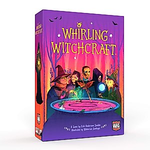 AEG Whirling Witchcraft | Use Recipes, Generate Magical Ingredients & Overflow Opponent's Cauldron | Halloween Board Game | 2-5 Players | Ages 10+