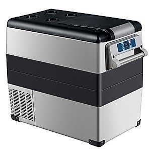 COSTWAY Car Refrigerator, 53-Quart Portable and Compact RV Fridge, -4°F To 68°F, Electric Compressor Freezer Cooler with Operating Panel, Groove Design, for Vehicle, Travel, Outdoor and Home Use