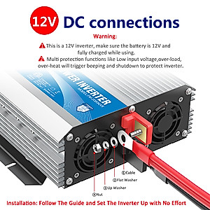 GIANDEL Power Inverter 2000 Watt ETL Listed UL458 Modified Wave Converts 12 Volt to110V 120Vac with Remote Control LED Display Dual Outlets & USB for RV Truck Trailer Marine Solar Setup Emergency